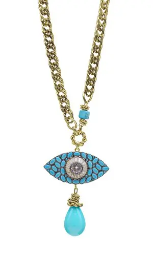 BAYEMEYC Taleas Turquoise Charm Necklace - Blue