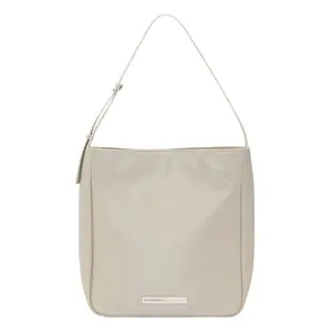 Marhen.j Roxy Vegan Leather Square Shoulder Bag Light Taupe - White