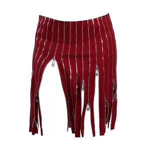 28NATELIER The Zipper Skirt Burgundy - Red
