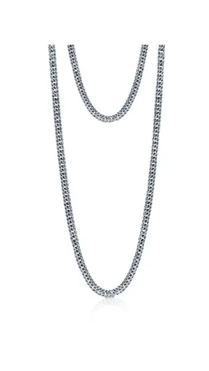 BAYEMEYC Due Chain Necklace - Silver