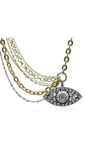 BAYEMEYC Suadela Plated Eye Necklace - Gold