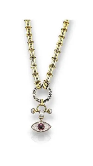 BAYEMEYC Viola Evil Eye Necklace - Purple