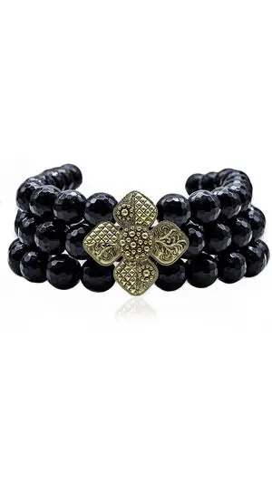 BAYEMEYC Rune Onyx Choker Necklace - Black