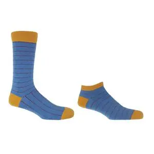 PEPER HAROW - MADE IN ENGLAND Dash Luxury Crew And Trainer Socks Bundle - Blue