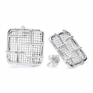 GERMAN KABIRSKI Lightweight Titanium Mesh Earrings - Silver