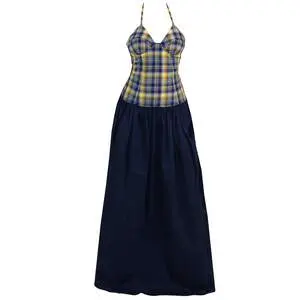 28NATELIER Blue / Yellow The Sunday Dress - Blue/yellow
