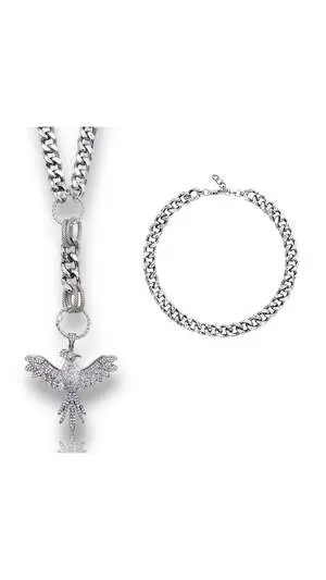 BAYEMEYC Phoenix Chain Necklace - Silver