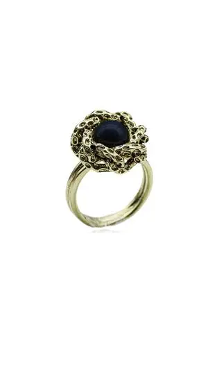 BAYEMEYC Ophidia Pearl Ring - Gold/black
