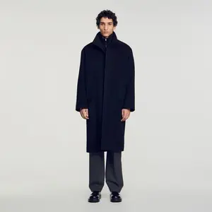 Sandro Long Wool And Cashmere Coat