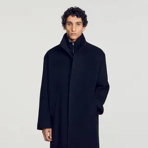 Sandro Long Wool And Cashmere Coat