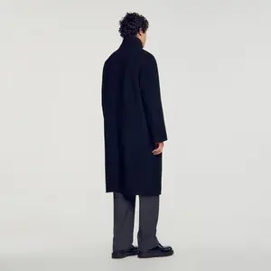 Sandro Long Wool And Cashmere Coat