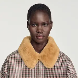 Sandro Faux Fur-lined Check Coat