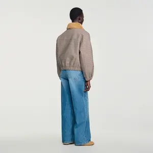 Sandro Faux Fur-lined Check Coat