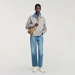 Sandro 2-in-1 Zip Cardigan - Grey