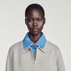 Sandro 2-in-1 Zip Cardigan