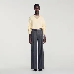 Sandro Checked Straight-leg Trousers