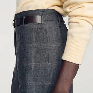 Sandro Checked Straight-leg Trousers