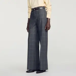 Sandro Checked Straight-leg Trousers