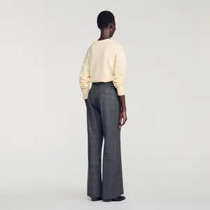 Sandro Checked Straight-leg Trousers