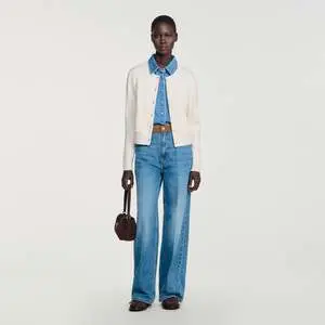 Sandro 2-in-1 Effect Cardigan - Ecru