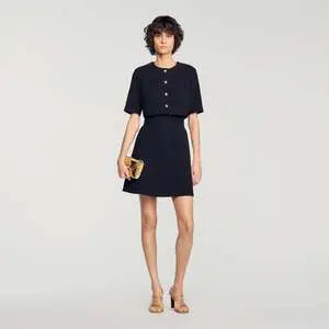 Sandro Short 2-in-1 Dress - Black