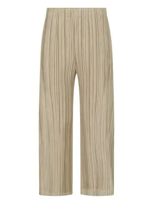 Issey Miyake Pleated Straight Pants - Beige