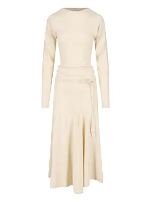 LEMAIRE Maxi Dress In Cotton Cream
