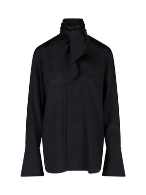 SA SU PHI Satin Shirt - Black