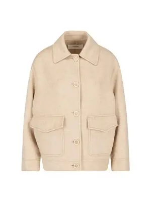 RÓHE Wool Button Jacket - Beige
