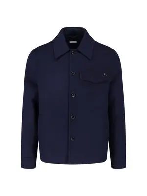 Burberry Róhe Wool Button Jacket - Blue