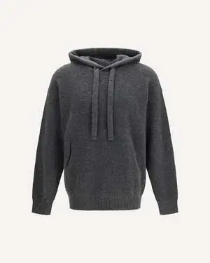 LANEUS Cashmere And Silk Hooded Sweater - Grey