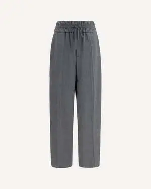 AMI Paris Wool Pants With Elasticated Waist - Grey