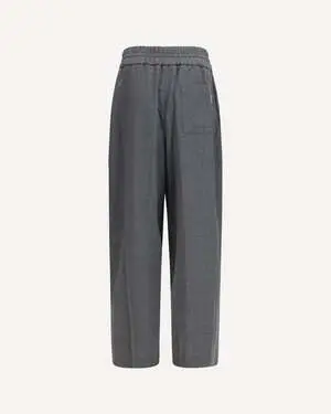 AMI Paris Wool Pants With Elasticated Waist - Grey