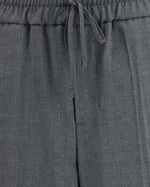 AMI Paris Wool Pants With Elasticated Waist - Grey