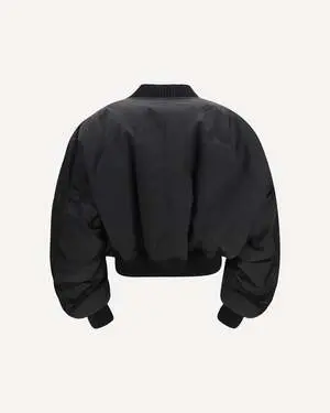 Rick Owens Bomber Jacket With Gathered Sleeves