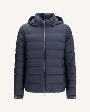 Moncler Arneb Short Hooded Puffer Jacket - Blue