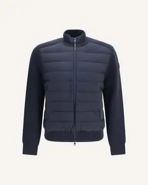 Moncler Zip-up Padded Wool And Cashmere Blend Cardigan