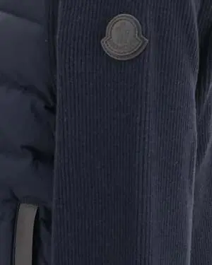 Moncler Zip-up Padded Wool And Cashmere Blend Cardigan