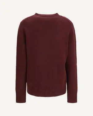Burberry Cashmere And Wool Sweater With Knight Motif - Bordeaux