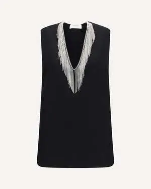 Max Mara Faglia V-neck Top With Crystals