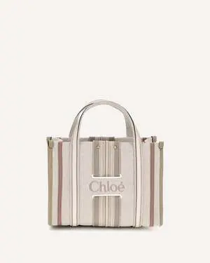 Chloé Small Woody Loop Canvas Tote Bag - Beige