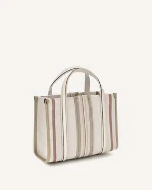 Chloé Small Woody Loop Canvas Tote Bag - Beige