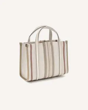 Chloé Small Woody Loop Canvas Tote Bag - Beige