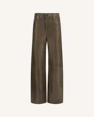 GOLDEN GOOSE Melany Leather Pants With Embroidery