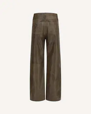 GOLDEN GOOSE Melany Leather Pants With Embroidery