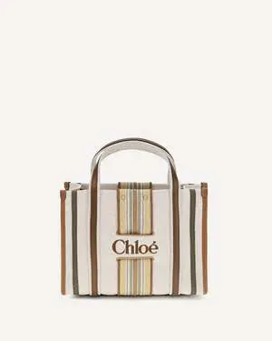 Chloé Small Woody Loop Canvas Tote Bag - Beige