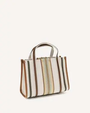 Chloé Small Woody Loop Canvas Tote Bag - Beige