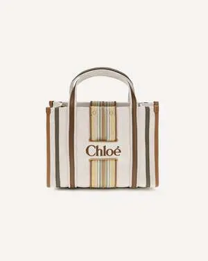 Chloé Small Woody Loop Canvas Tote Bag - Beige