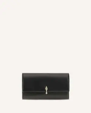 CHRISTIAN LOUBOUTIN Bettina Leather Wallet With Chain - Black