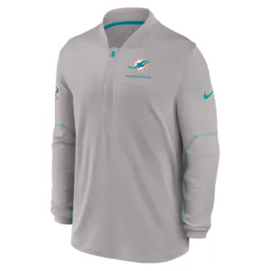 Nike Miami Dolphins Sideline Dri-fit Nfl 1/2-zip Top - Grey